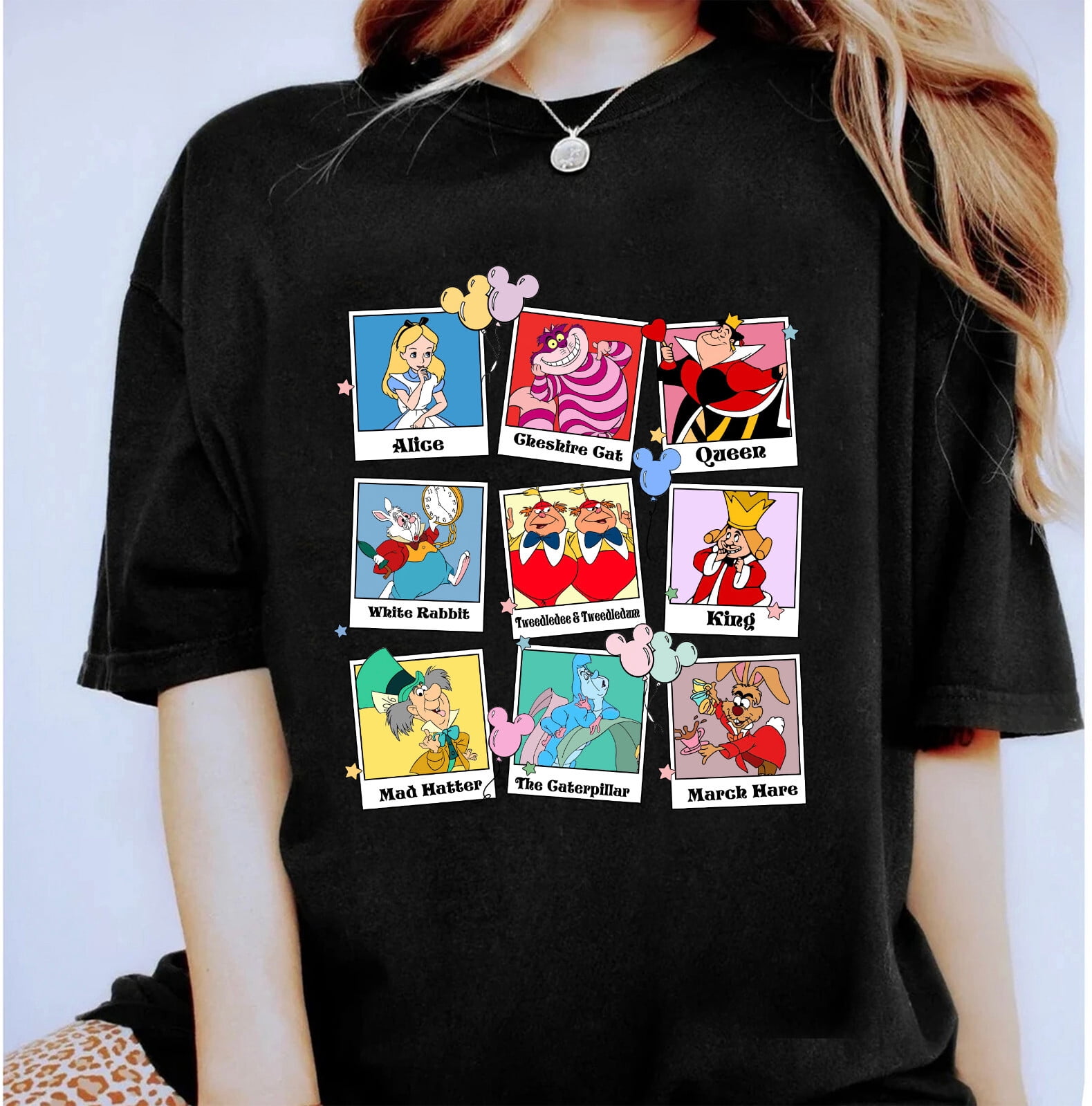 Disney Alice In Wonderland Characters Mad Tea Party Surreal Grid T ...