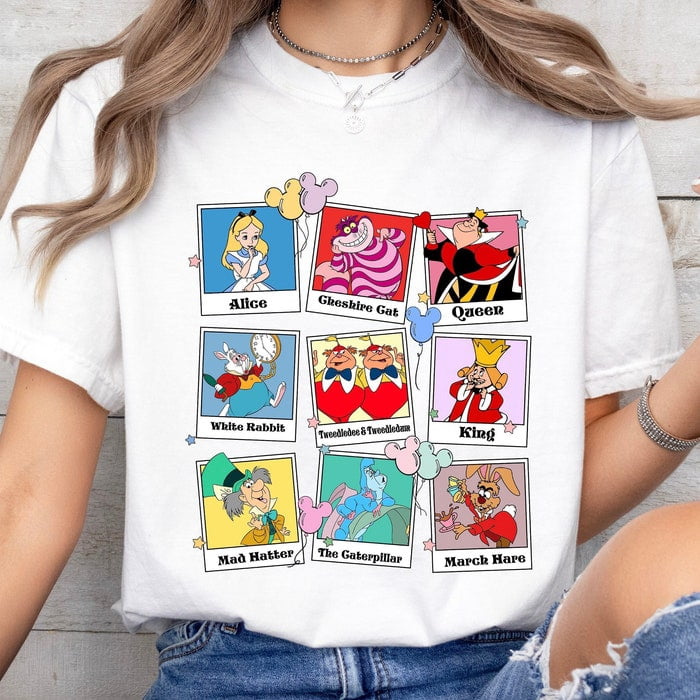 Disney Alice In Wonderland Characters Portrait Shirt, Alice, Cheshire ...