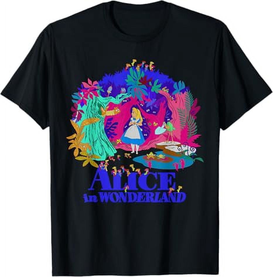 Disney Alice In Wonderland Neon Floral T-Shirt - Walmart.com