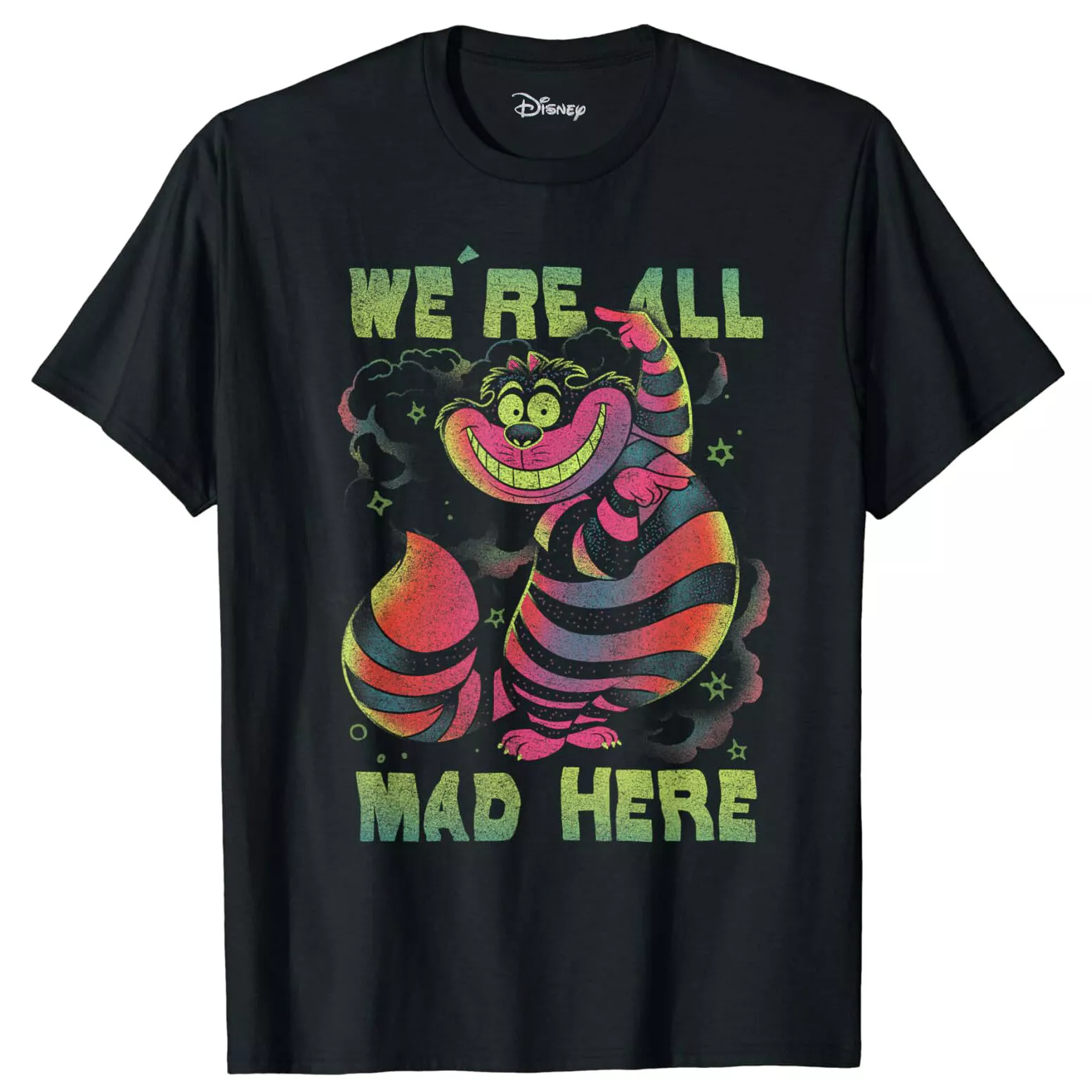 Disney Alice in Wonderland Cheshire Cat We're All Mad Here T-Shirt ...