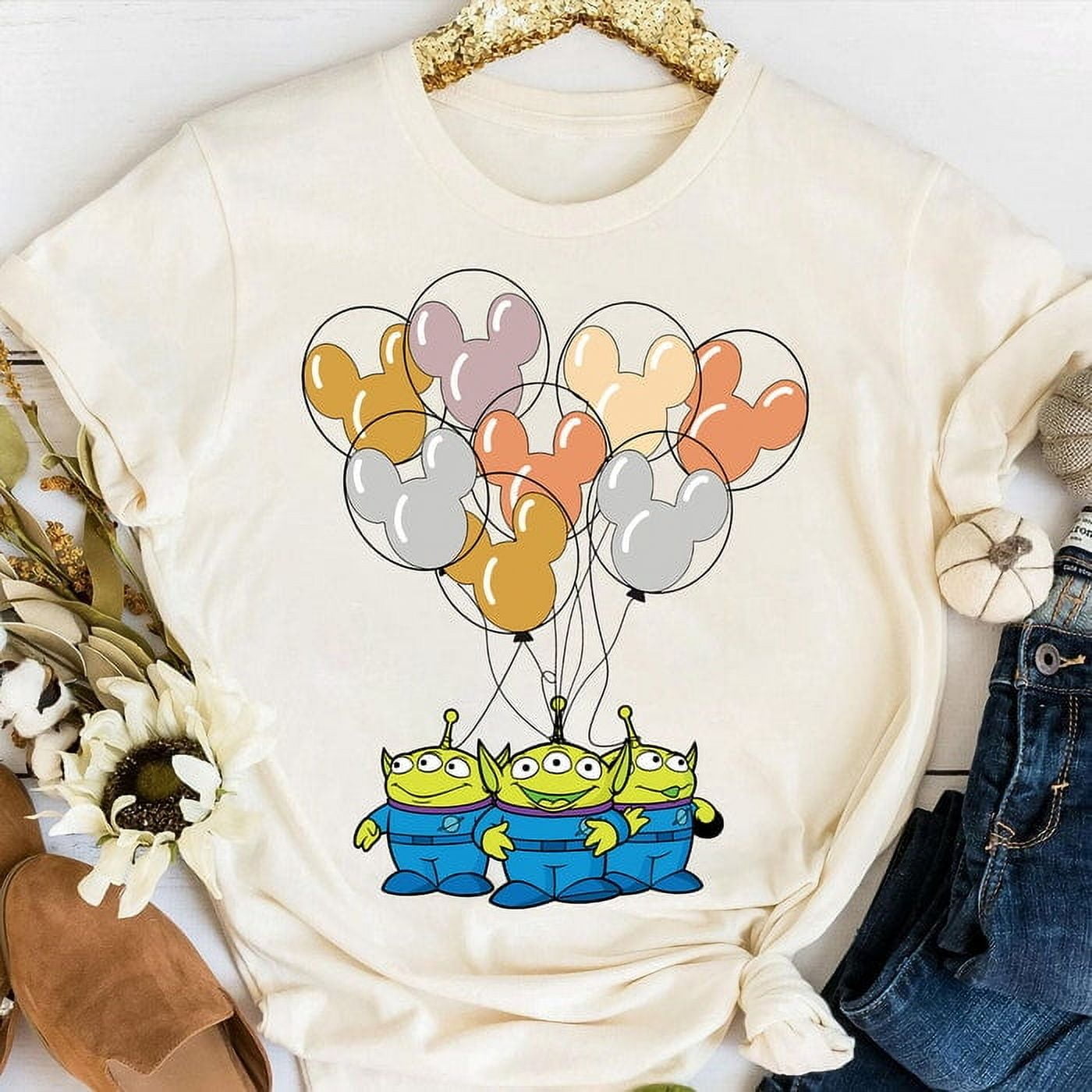 Disney Aliens With Mickey Balloon Christmas Shirt, Cute Little Green ...