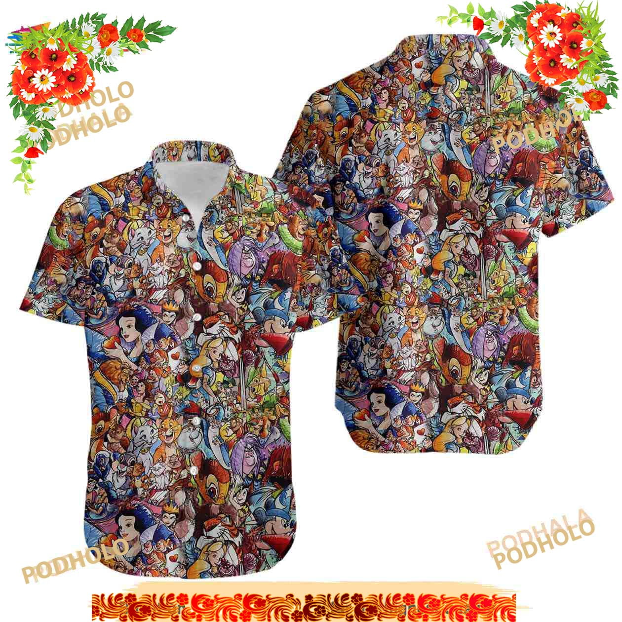 Disney All Characters Collection Funny Hawaiian Shirt For Women Men ...