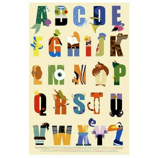 Disney - Alphabet Poster Print (22 x 34) - Walmart.com