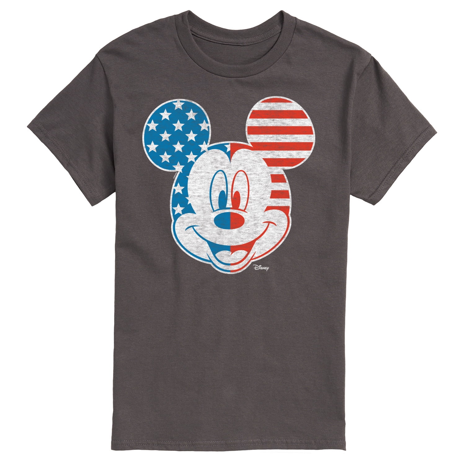 Disney - Americana - Mickey Face Stars And Stripes - Adult Short Sleeve ...