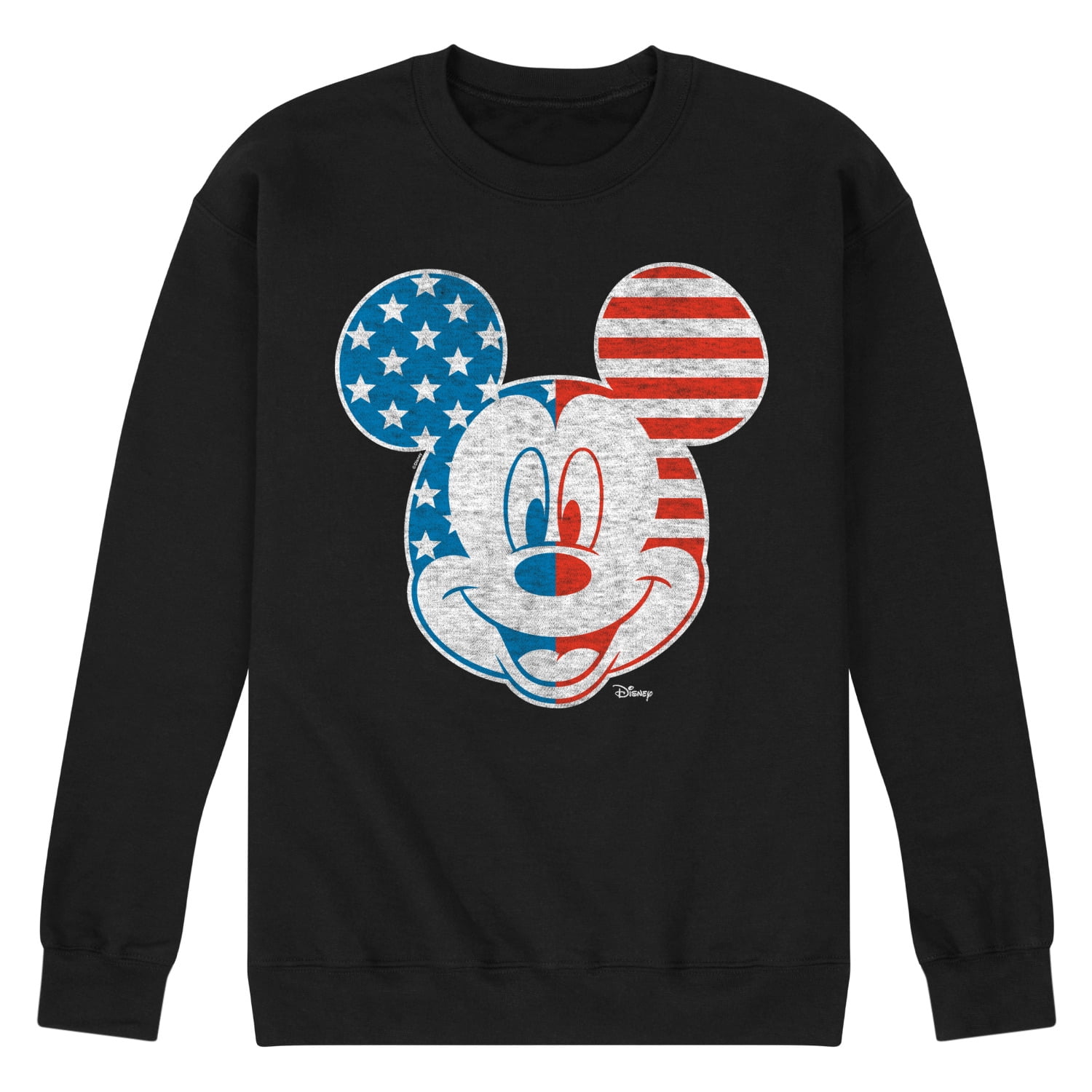 Disney - Americana - Mickey Face Stars And Stripes - Men's Crew Neck ...