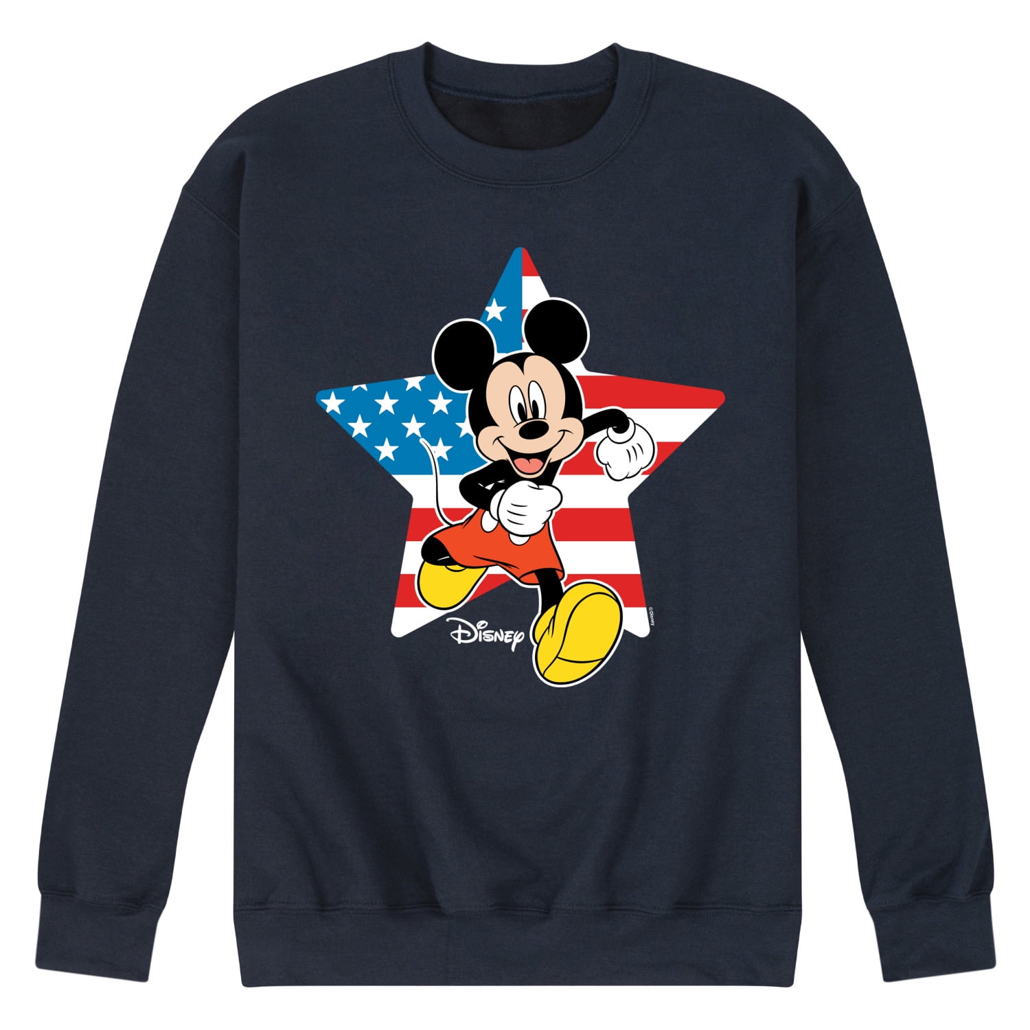 Disney - Americana - Mickey Usa Flag Star - Men's Crew Neck Fleece ...