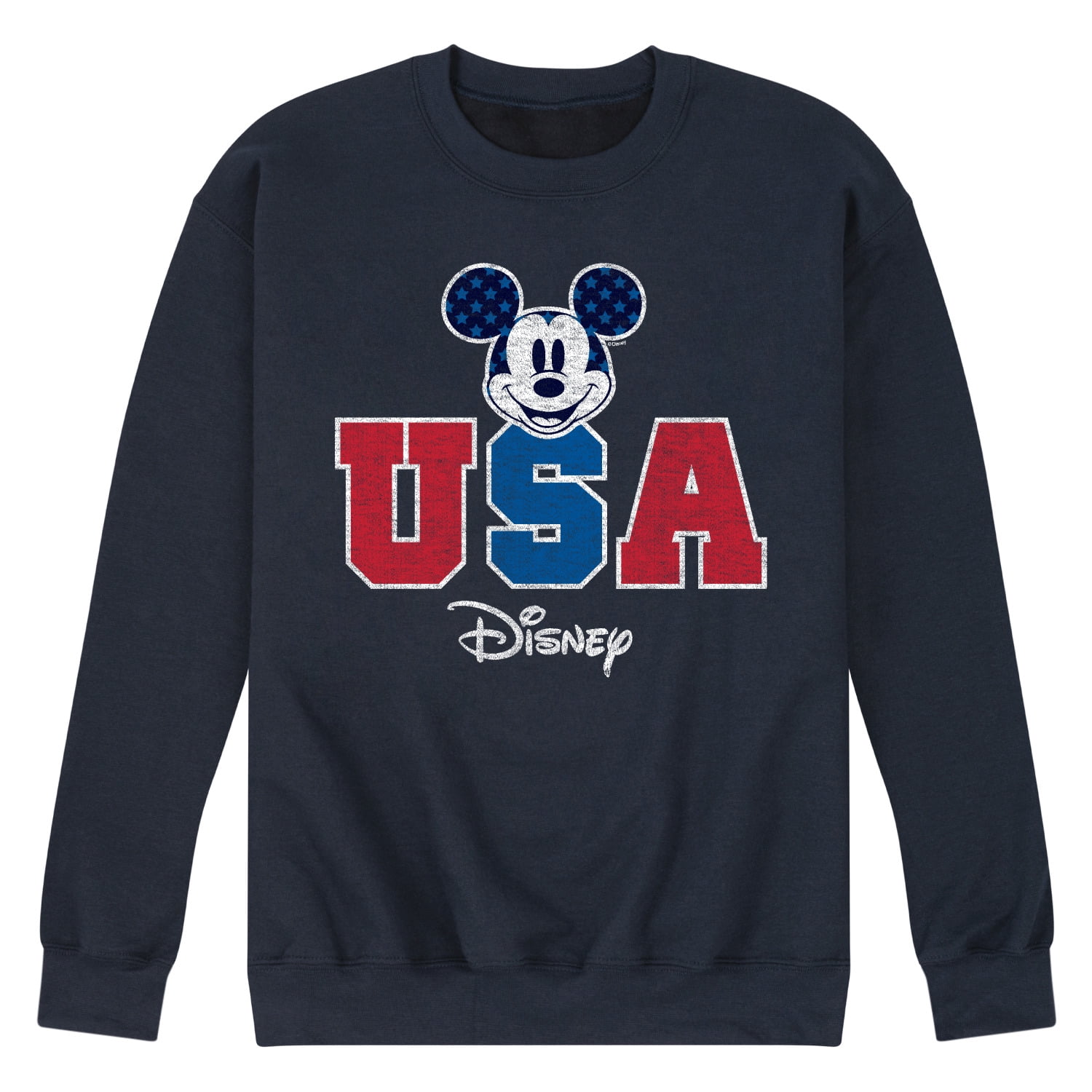 Disney - Americana - Mickey Usa - Men's Crew Neck Fleece Pullover ...