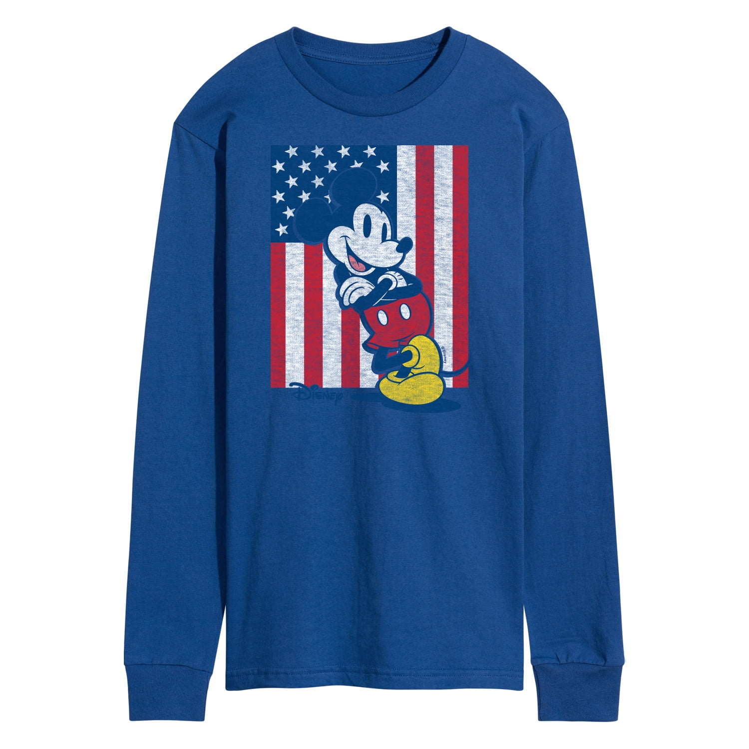 Disney - Americana - Mickey Vertical American Flag - Men's Long Sleeve ...