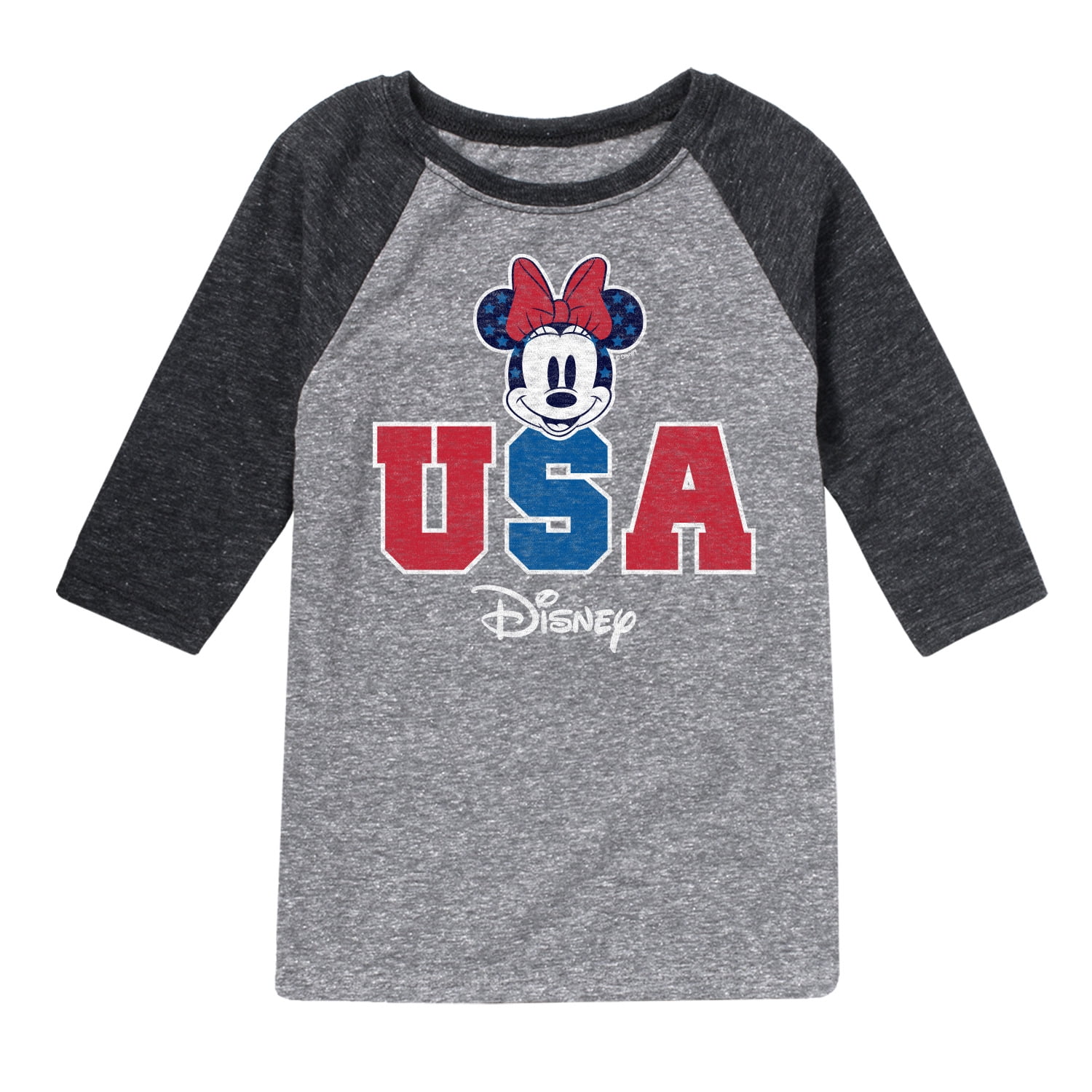 Disney - Americana - Minnie USA - Toddler And Youth Raglan Graphic T ...