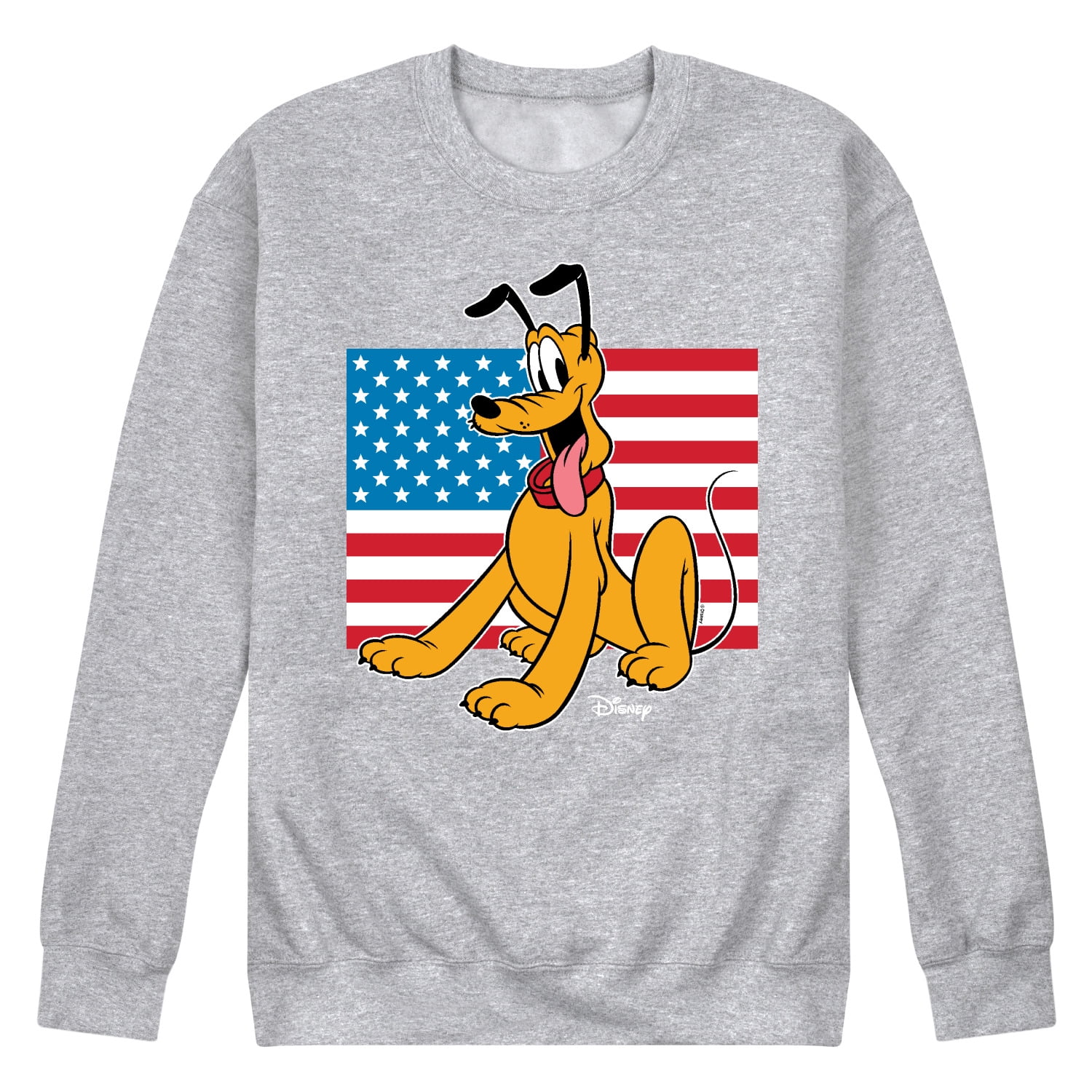 Disney - Americana - Pluto Usa Flag - Men's Crew Neck Fleece Pullover ...