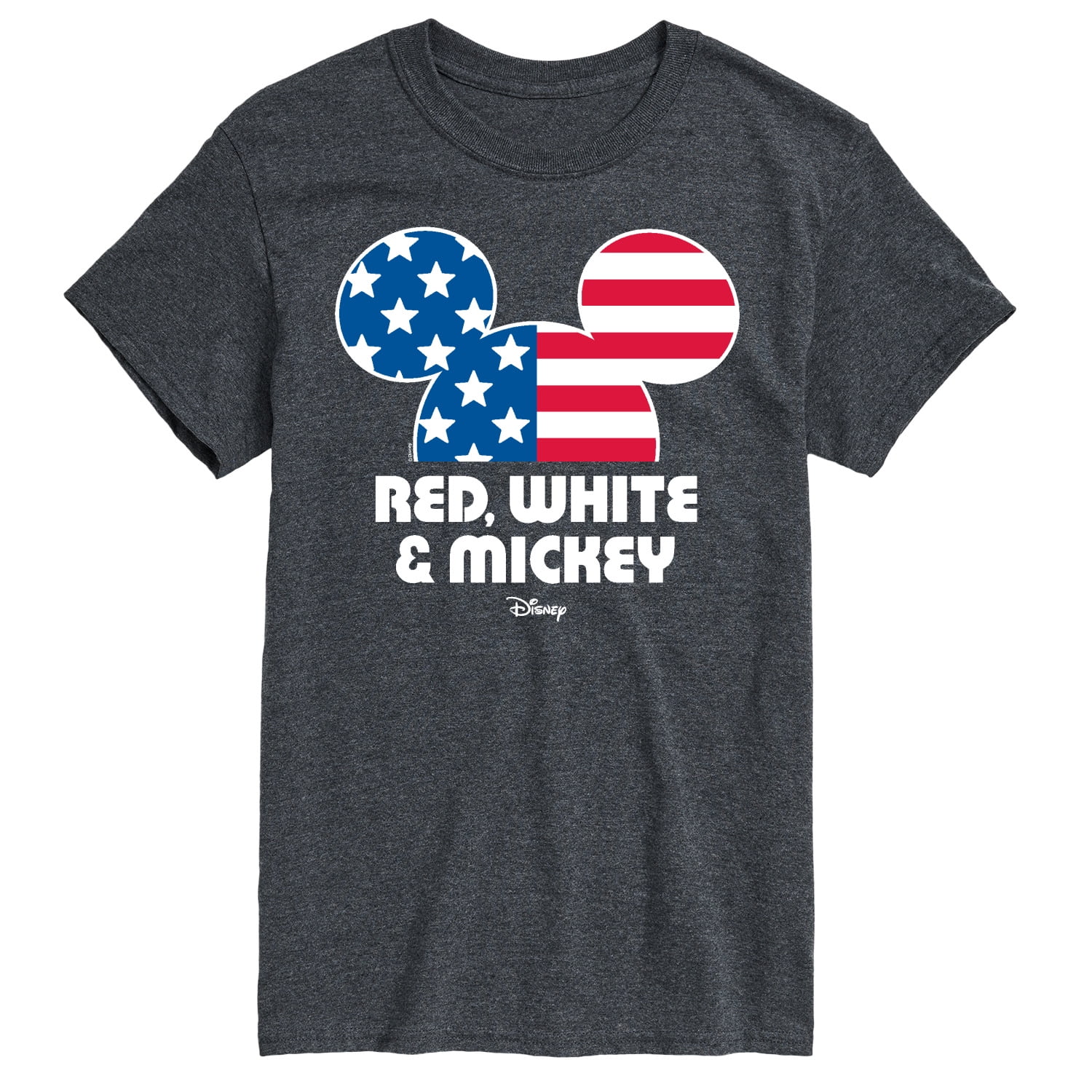 Disney - Americana - Red White And Mickey - Adult Short Sleeve Graphic ...