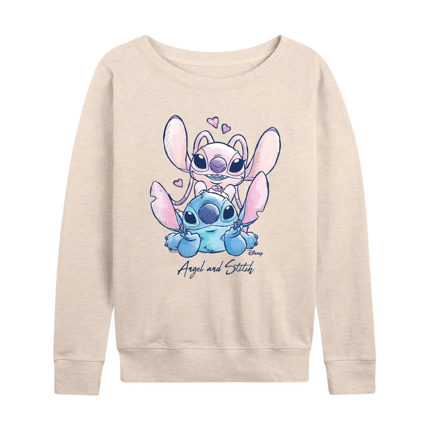 Disney - Angel And Stitch - Women's French Terry Long Sleeve Pullover ...