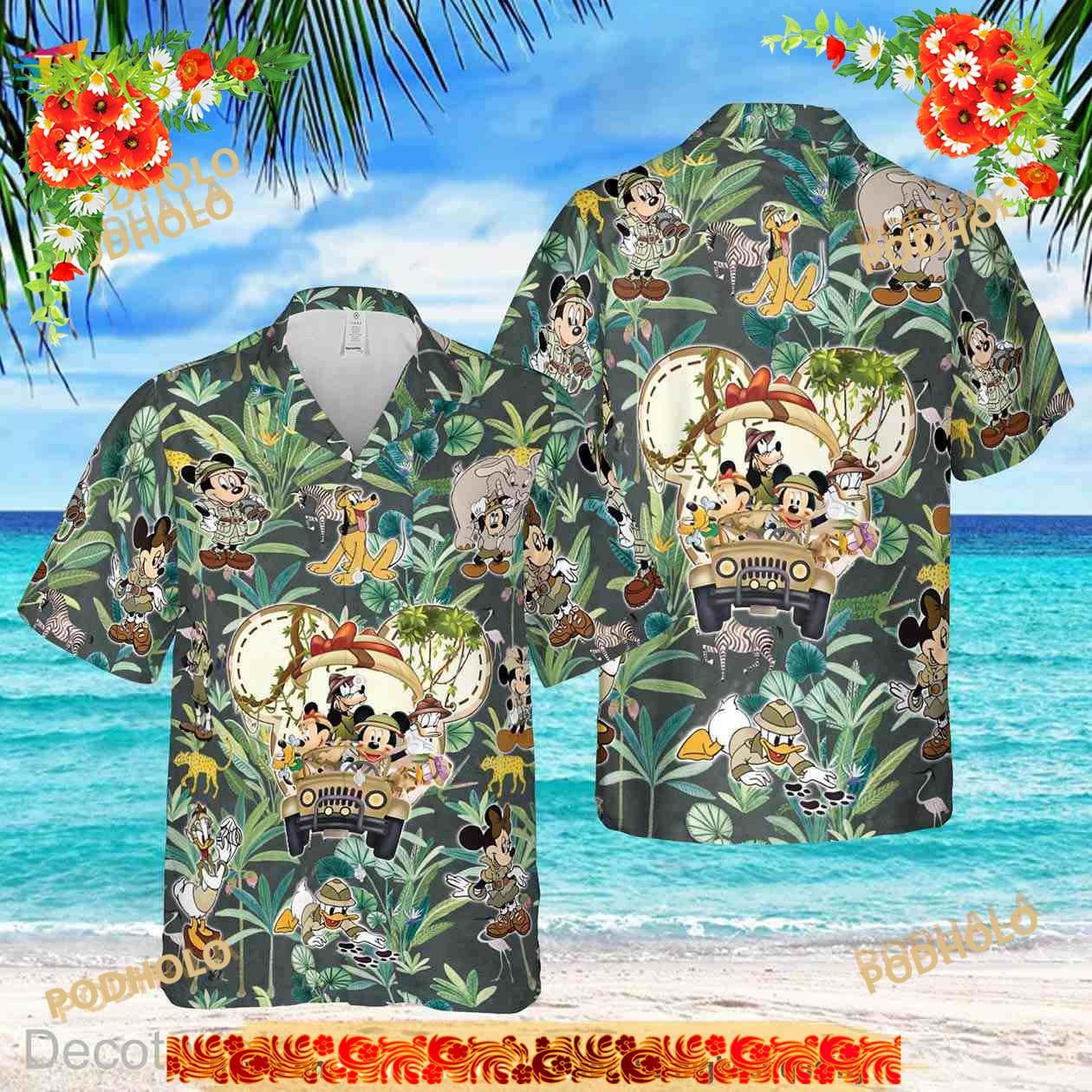 Disney Animal Kingdom Mickey And Friends Funny Hawaiian Shirt - Walmart.com