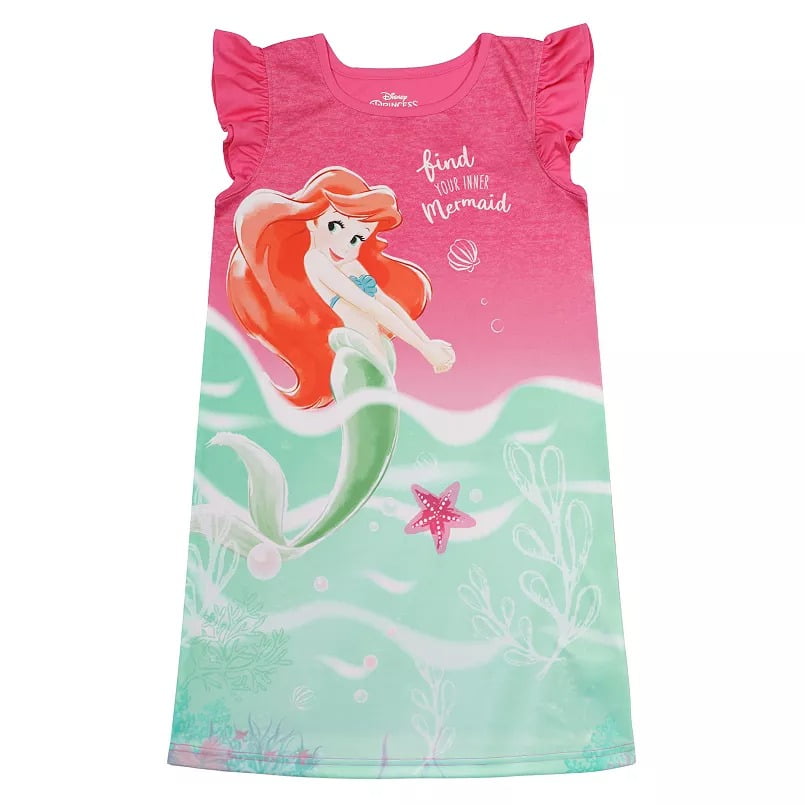 Disney Ariel 'Find Your Inner Mermaid Satinet Nightgown, Gown, Size 4 ...
