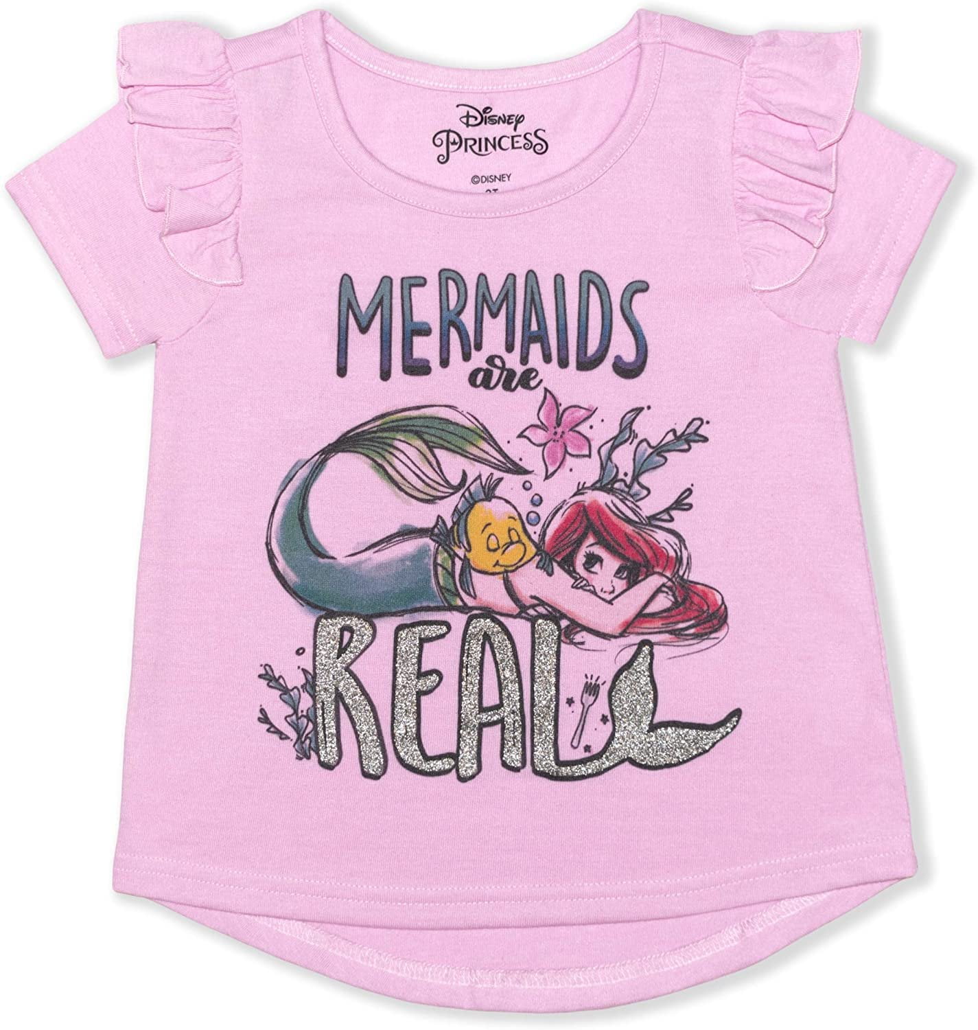 Disney Ariel Girl's Mermaids are Real Pullover Summer Blouse Tee Shirt ...