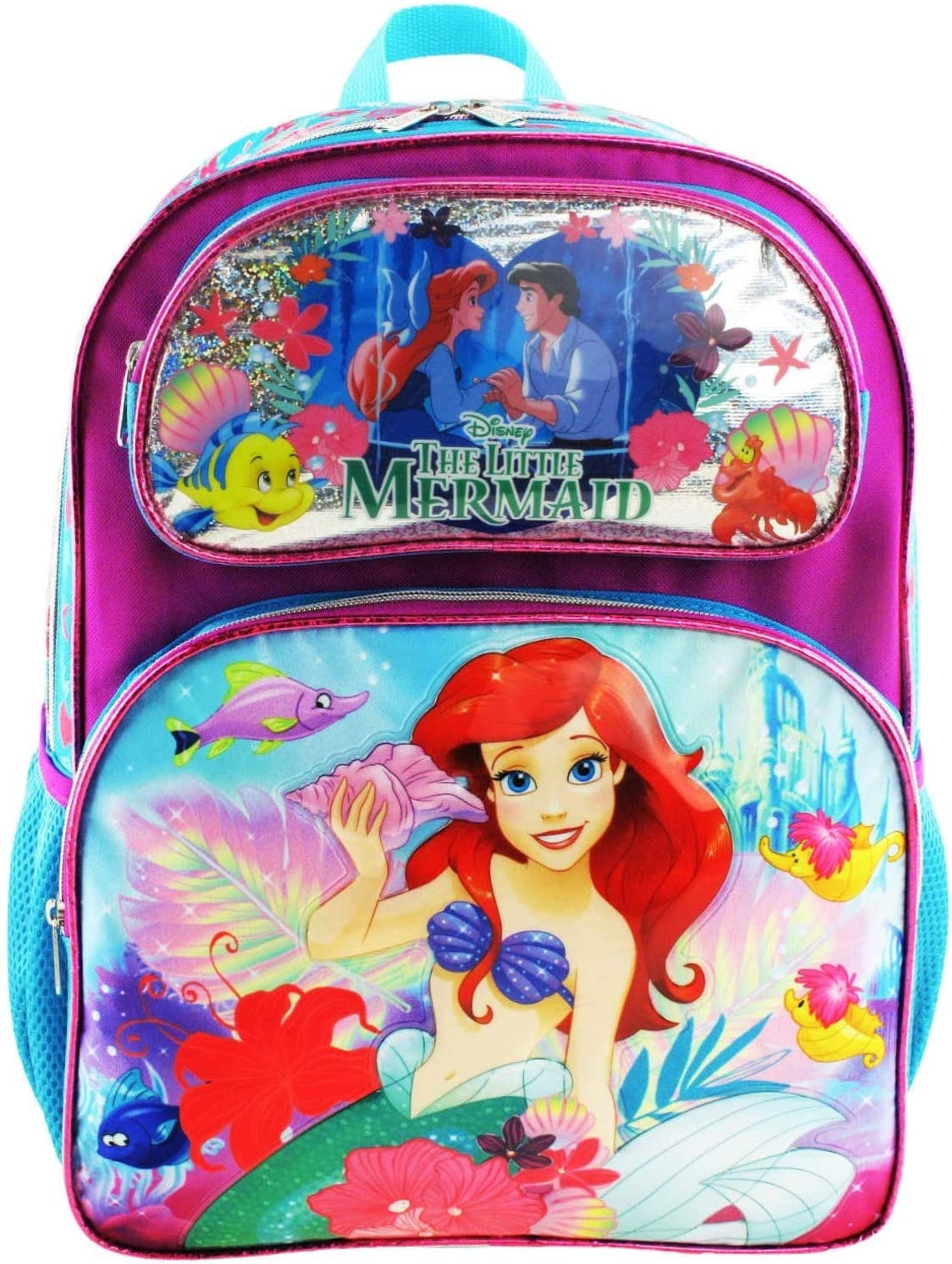 Disney Ariel Little Mermaid Deluxe Full Size 16 Inch Backpack with ...