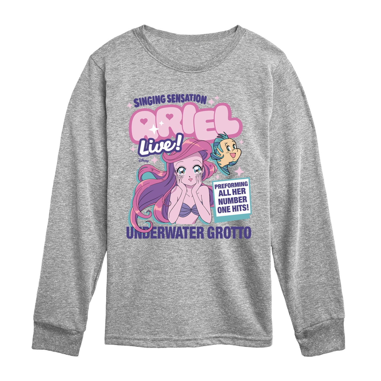 Disney - Ariel Pop Idol - Youth Boys Long Sleeve Graphic T-Shirt ...