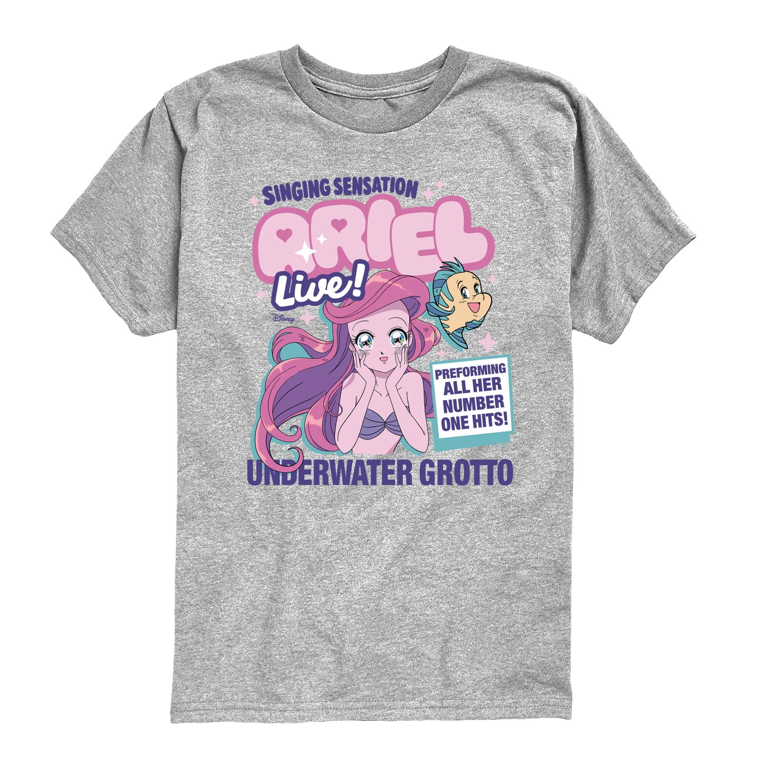 Disney - Ariel Pop Idol - Youth Boys Short Sleeve Graphic T-Shirt ...