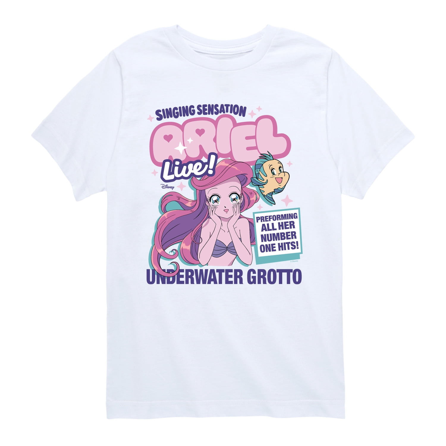 Disney - Ariel Pop Idol - Youth Boys Short Sleeve Graphic T-Shirt ...