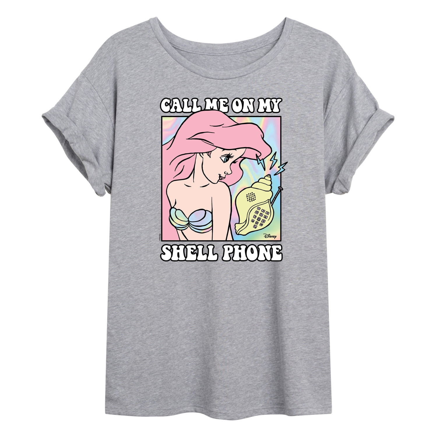 Disney - Ariel Shell Phone - Women's Oversized T-Shirt - Walmart.com