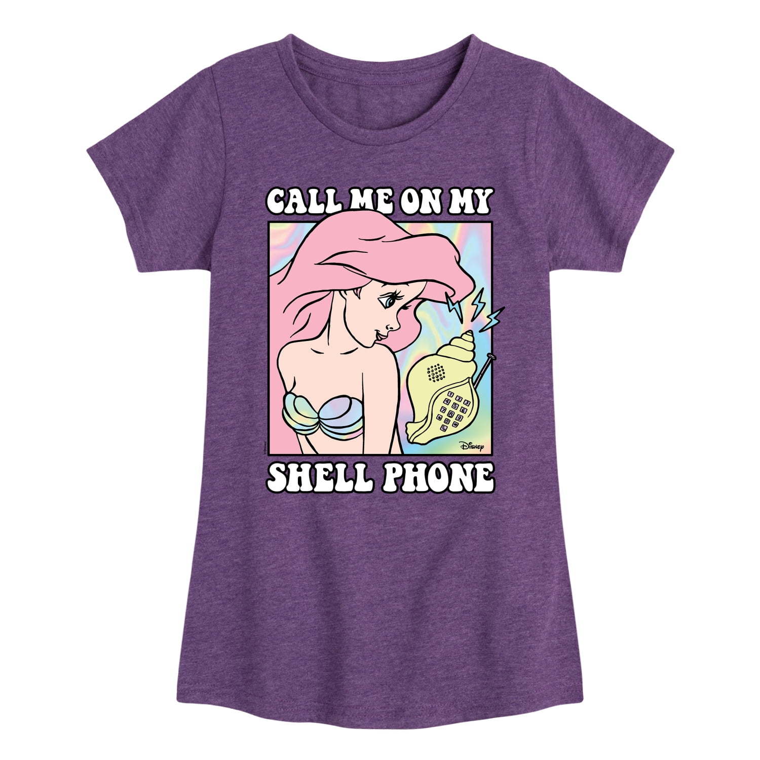 Disney - Ariel Shell Phone - Toddler & Youth Girls Short Sleeve Graphic ...