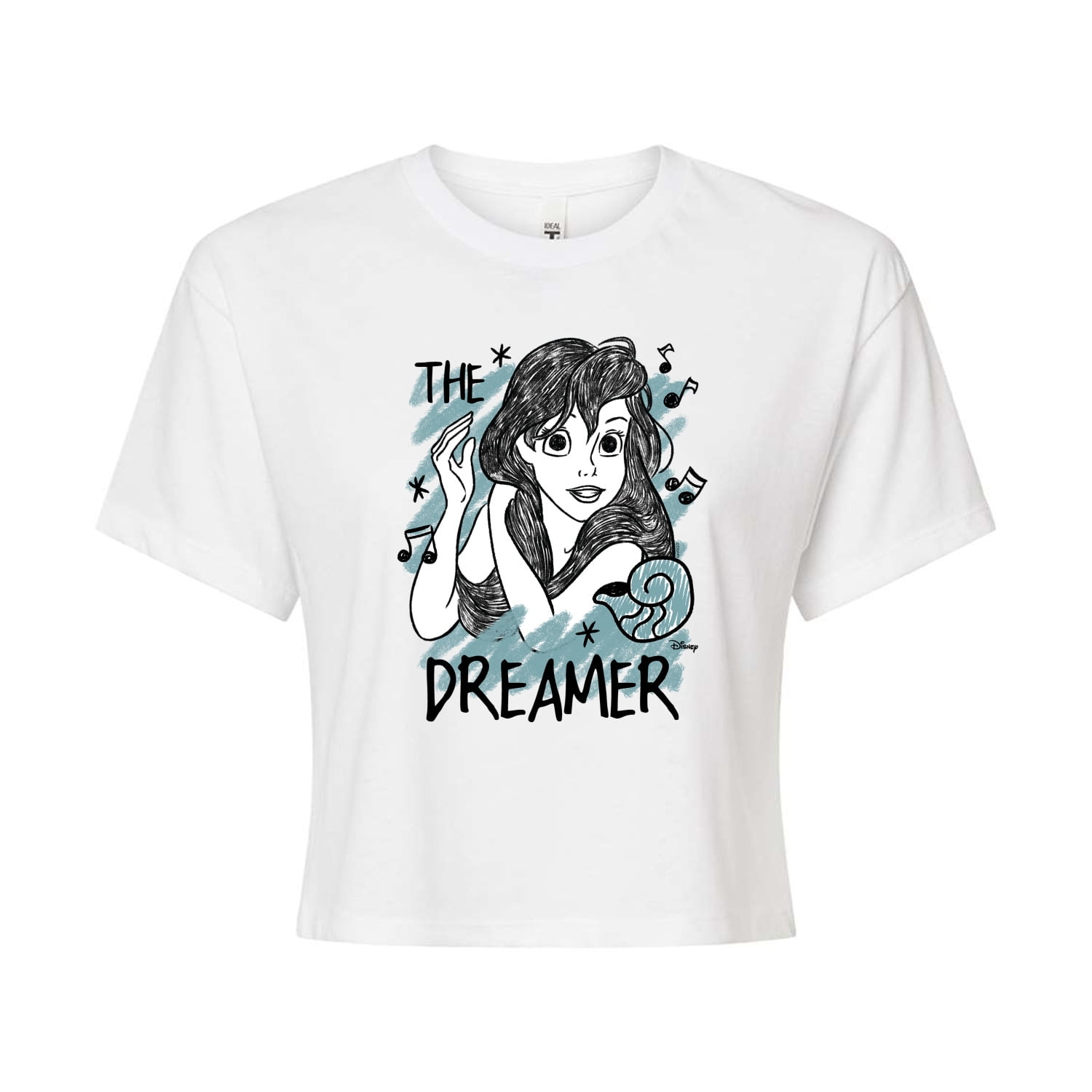 Disney - Ariel The Dreamer - Juniors Cropped Cotton Blend T-Shirt ...