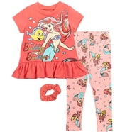 Disney Princess Belle, Ariel and Tiana Girls 2-Piece Ruffle Hem Short ...