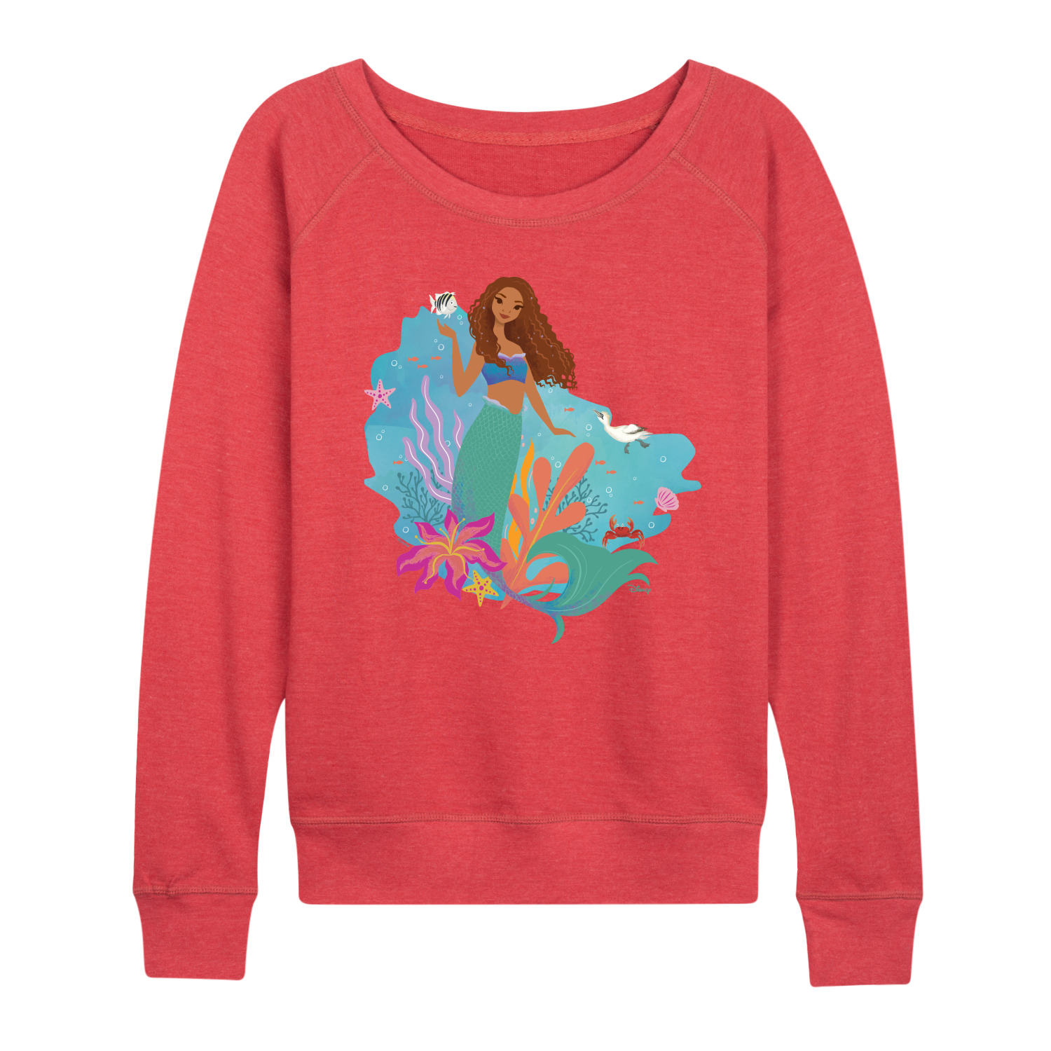 Disney - Ariel - Women's Lightweight French Terry Pullover - Walmart.com