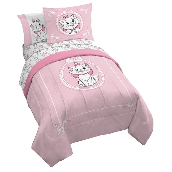 Disney Aristocats Pretty Picture Pink 5 Piece Twin Size Bed Set with ...