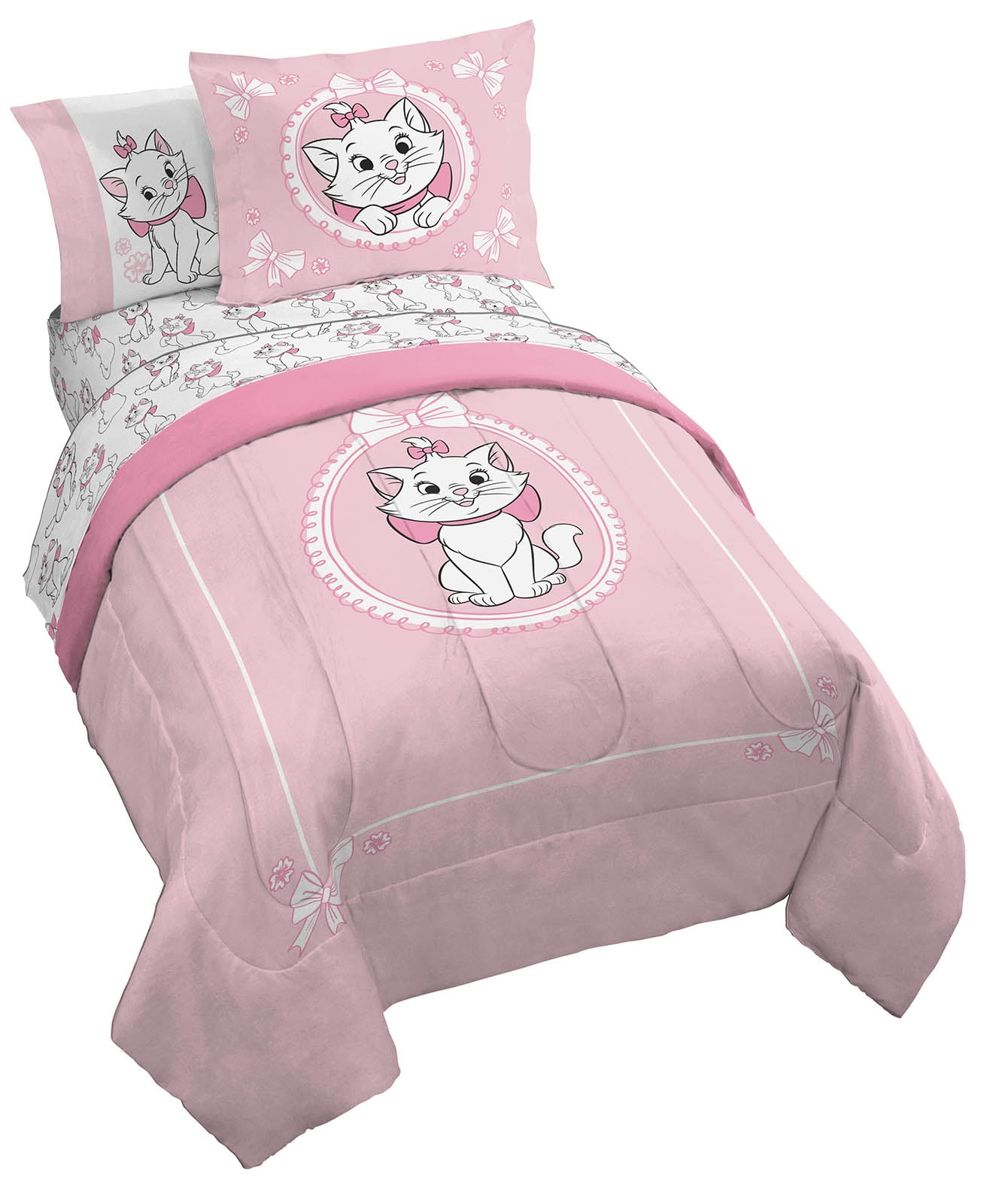 Disney Aristocats Pretty Picture Pink 7 Piece Queen Size Kids Bed Set ...
