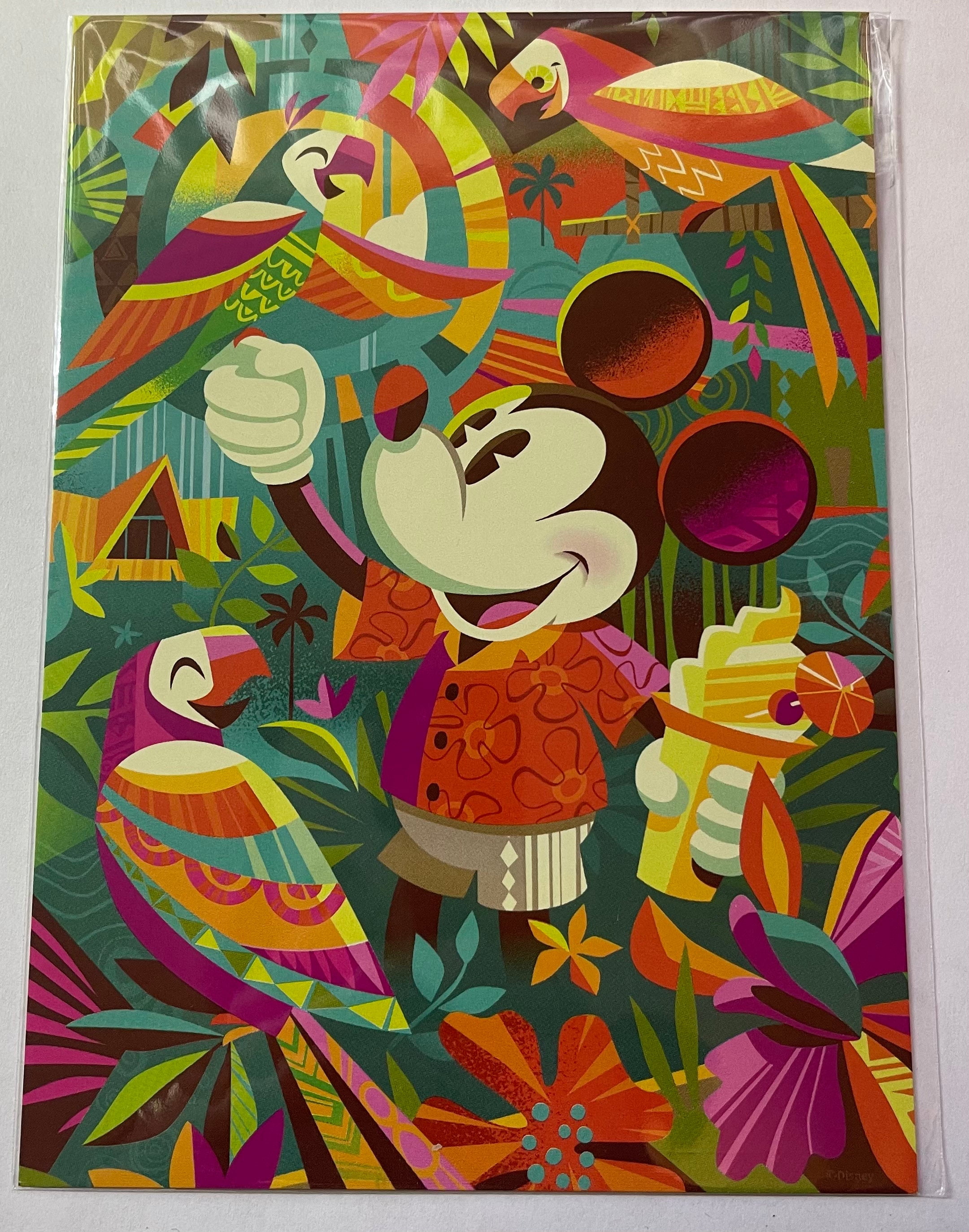 Disney Artist Aloha Mickey by Jeff Granito Postcard Wonderground ...