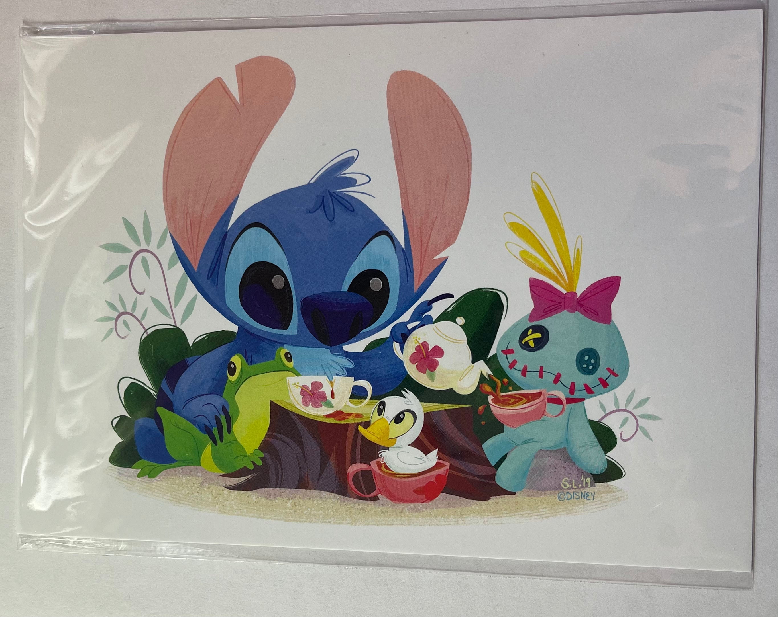Disney Artist Ohana Tea Party by Steph Laberis Postcard Wonderground ...