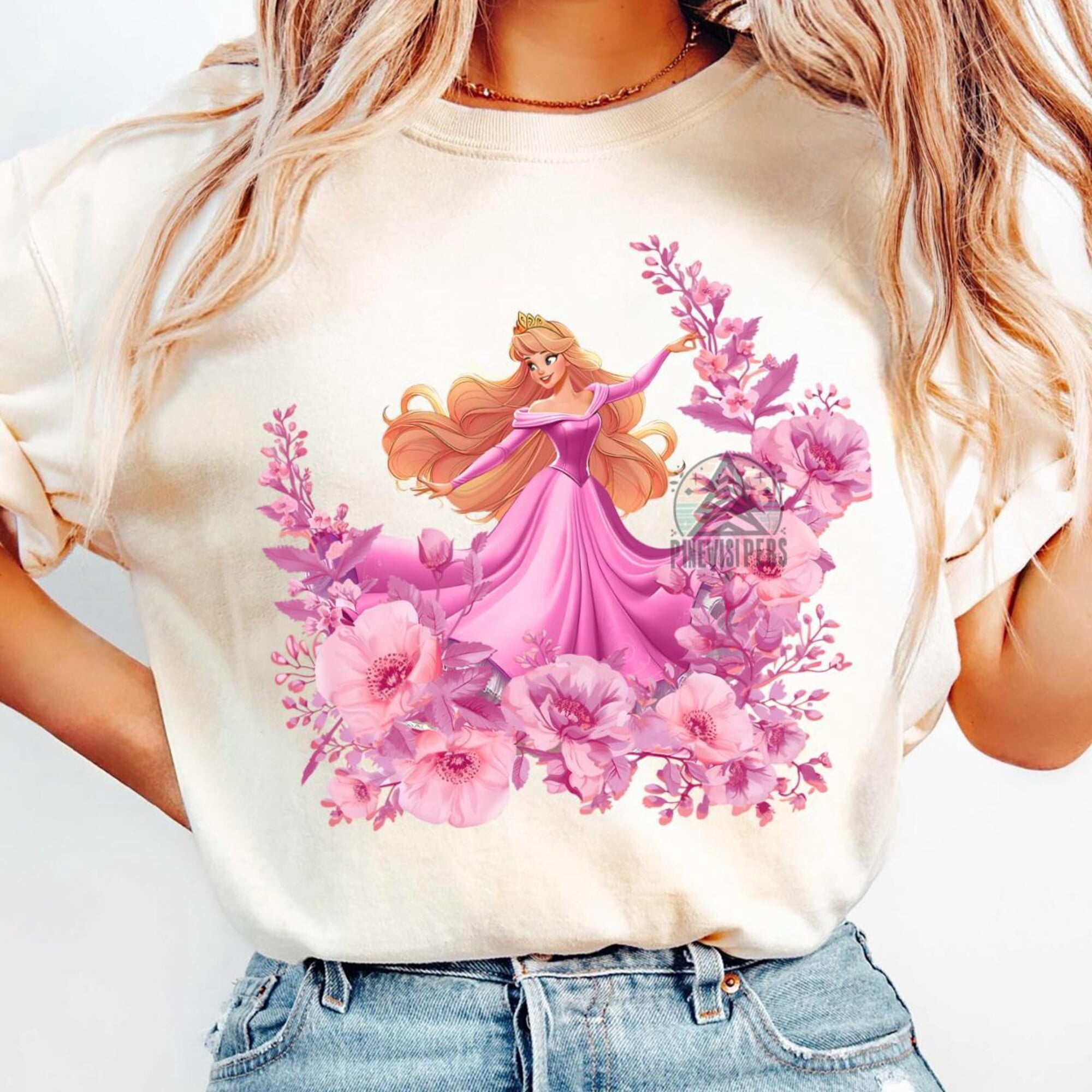 Disney Aurora Princess Floral Half Circle Shirt Sleeping Beauty ...