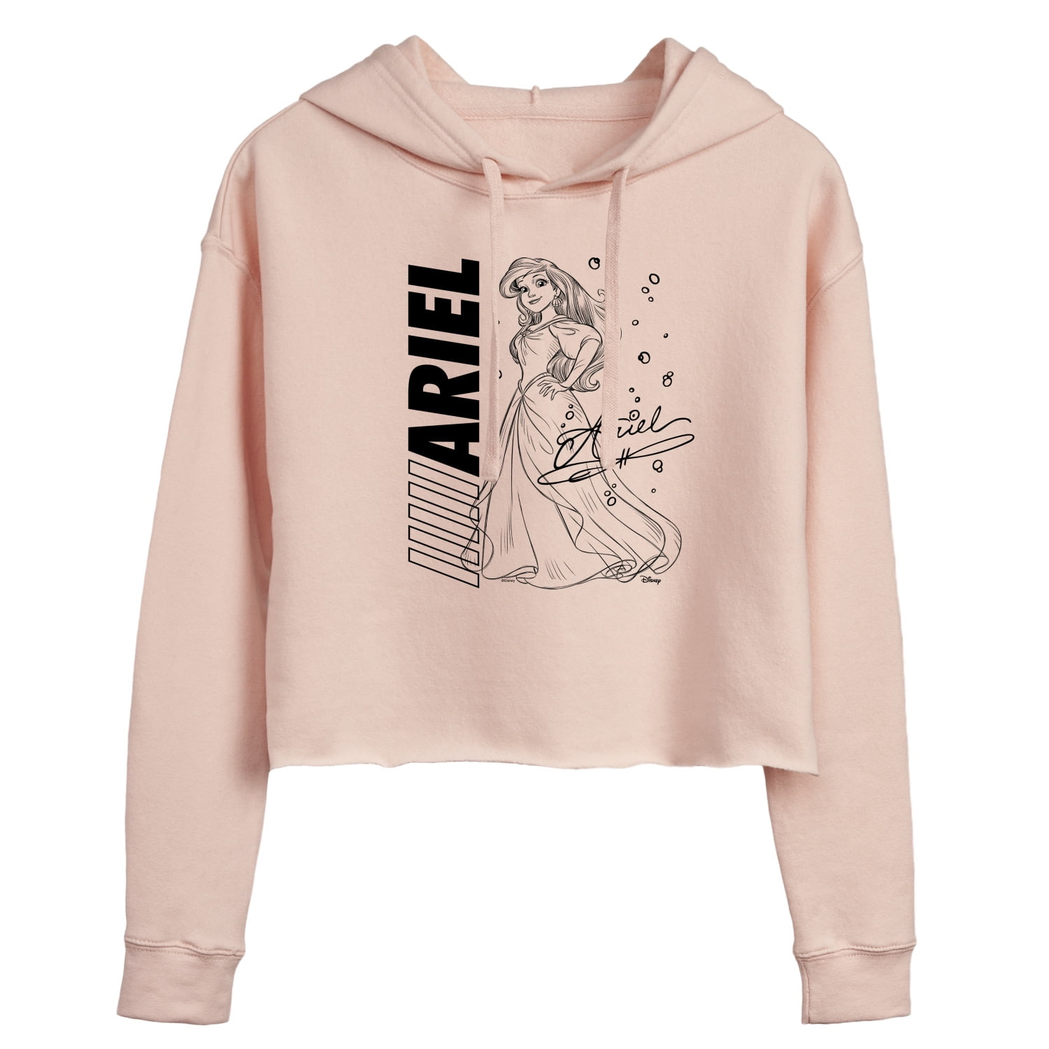 Disney - Autograph Ariel - Juniors Cropped Pullover Hoodie - Walmart.com