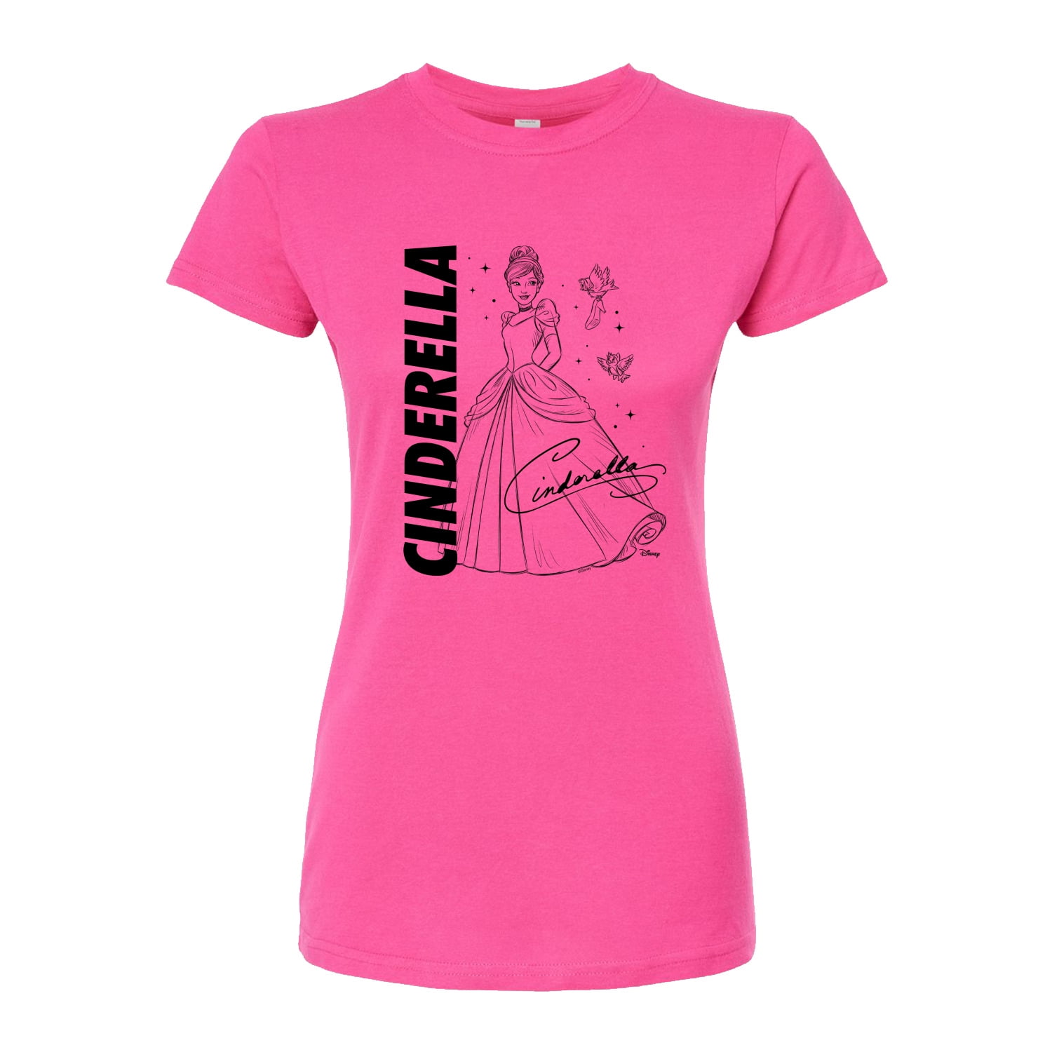 Disney - Autograph Cinderella - Juniors Fitted Graphic T-Shirt ...