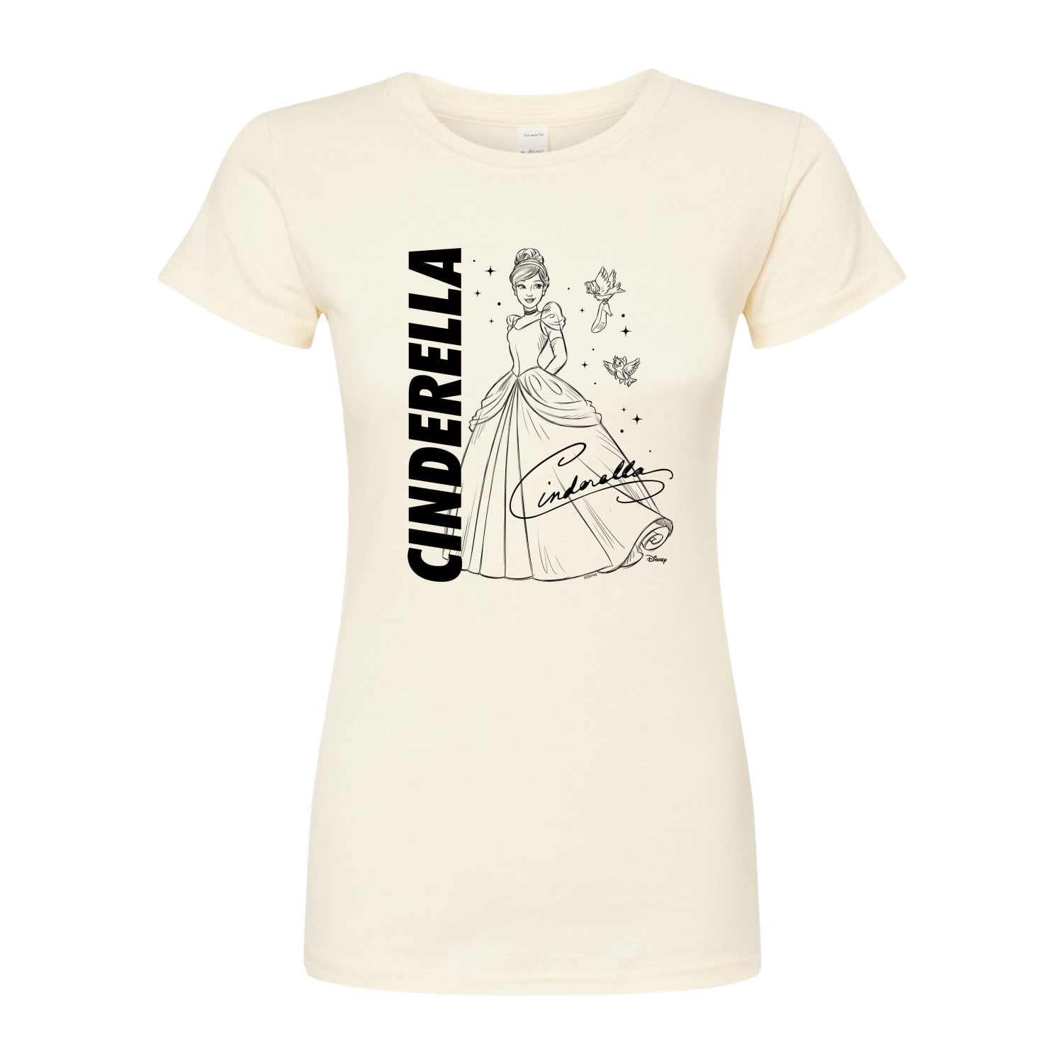Disney - Autograph Cinderella - Juniors Fitted Graphic T-Shirt ...