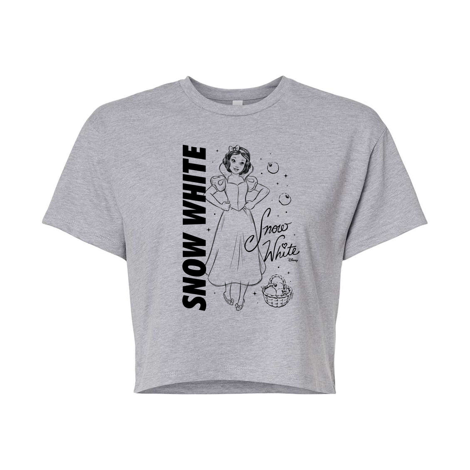Disney - Autograph Snow White - Juniors Cropped Cotton Blend T-Shirt ...