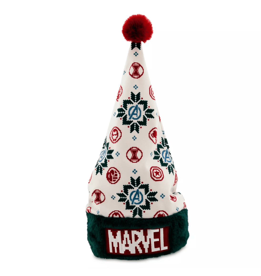 Disney Avenger Icons logo and Snowflakes Holiday Santa Hat New with Tag ...