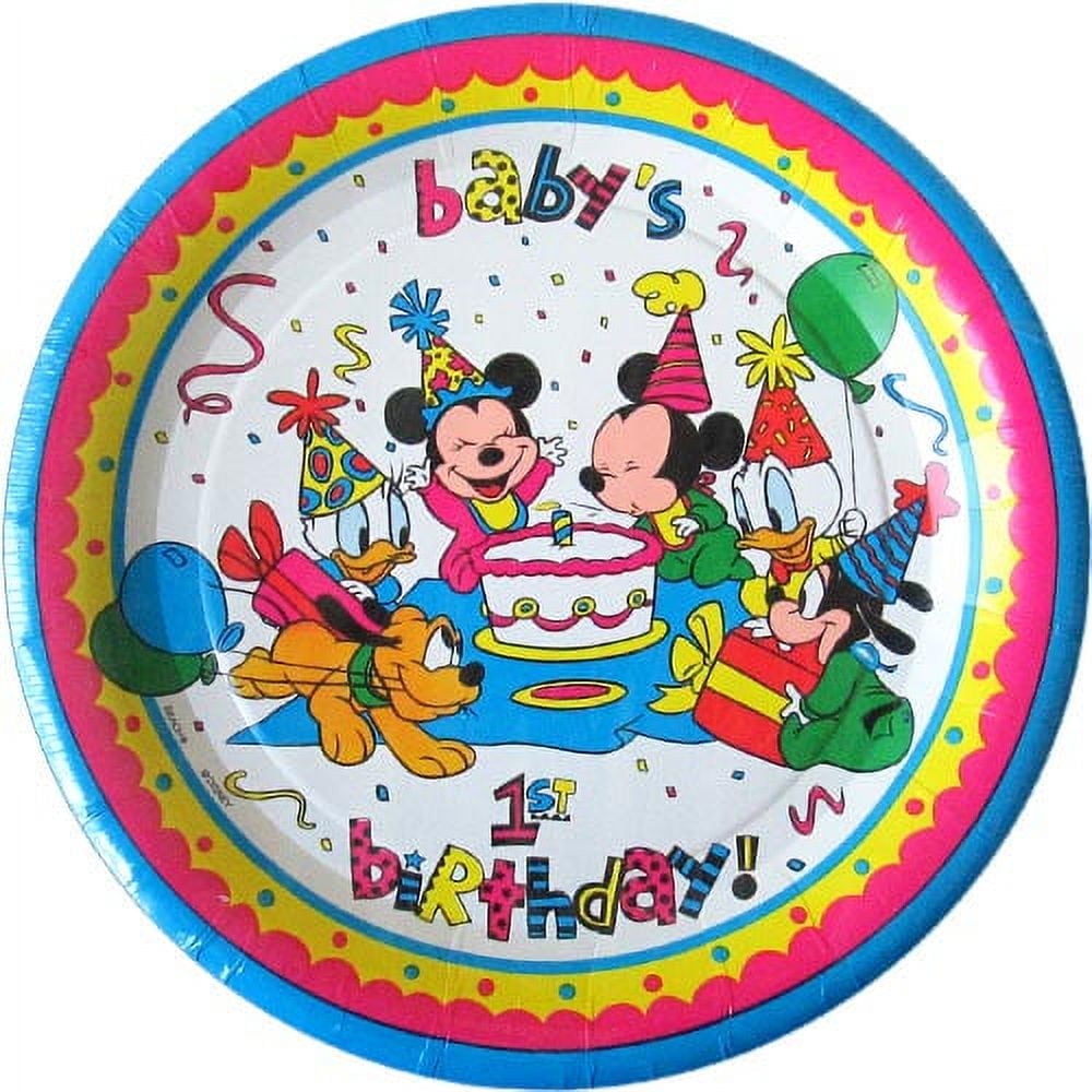 Disney Babies Vintage Mickey and Minnie's 1st Birthday Disposable Paper ...
