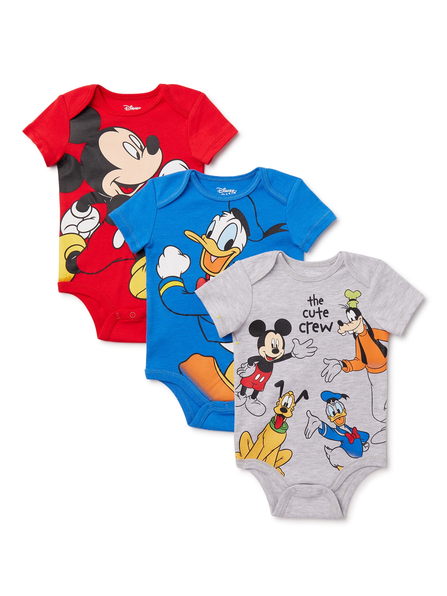 Disney Baby Boy Short Sleeve Bodysuits, 3-Pack - Walmart.com