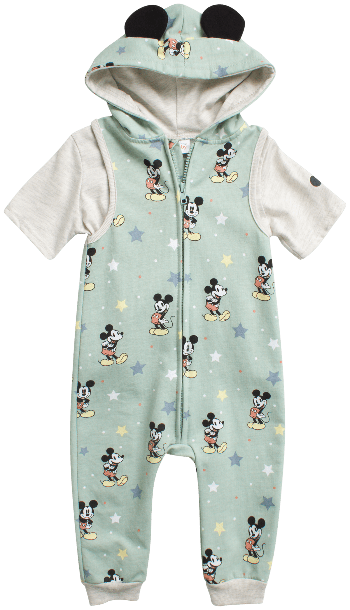 Disney Baby Boys’ Mickey Mouse Romper - 2 Piece Sleeveless Coveralls Bodysuit and T-Shirt (0-24M ...