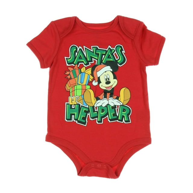 Disney Baby Boys Mickey Mouse SANTA'S Little HELPER Christmas Bodysuit ...