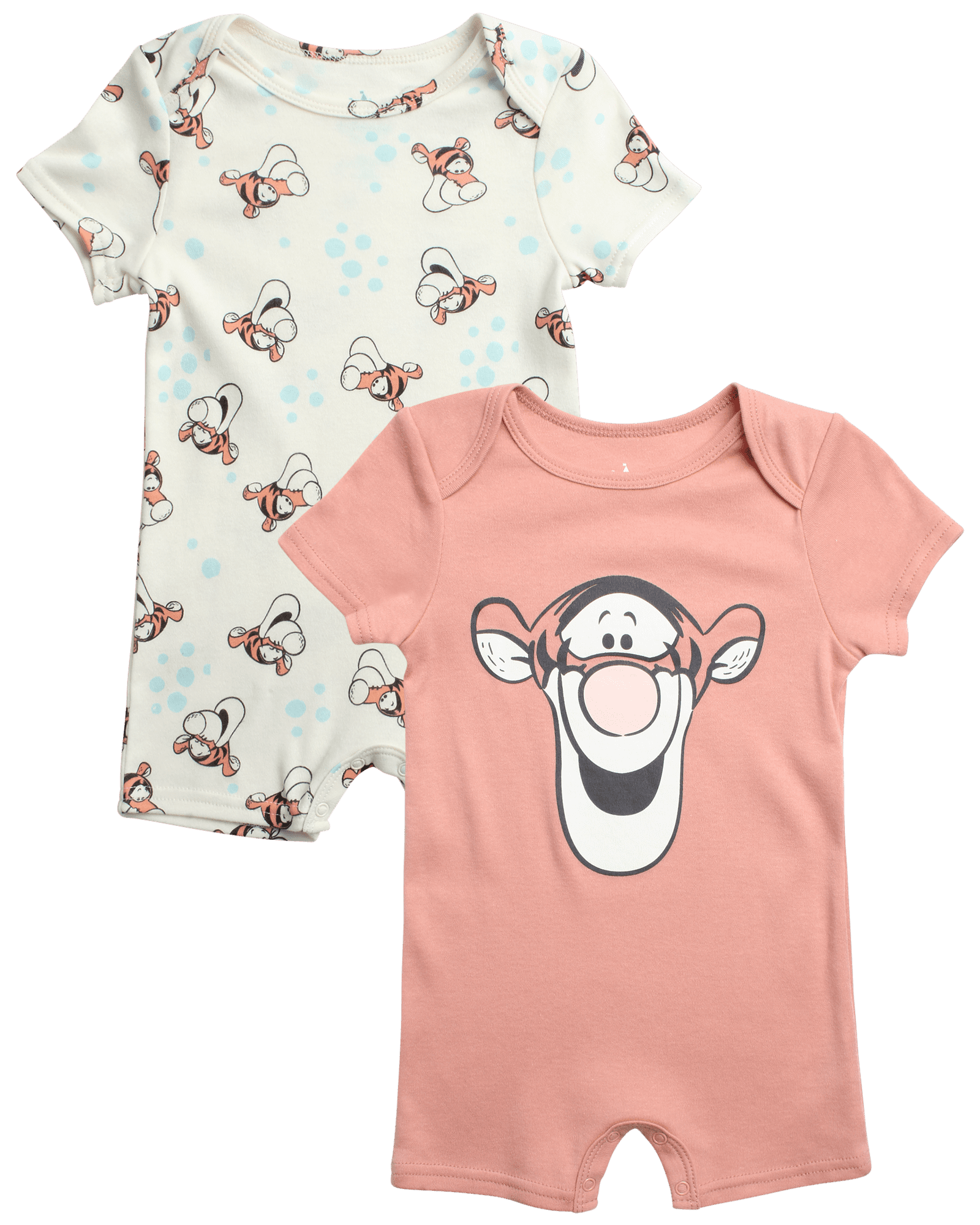 Disney Baby Boys Onesies, 2 Pack Mickey Mouse, Tiger, Cotton Blend ...