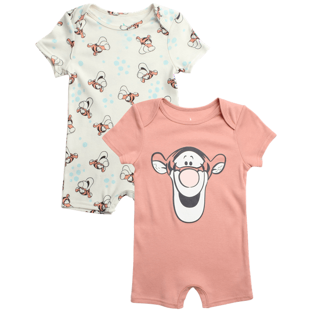 Disney Baby Boys Romper - 2 Pack Tiger Pooh Mickey Mouse Short Sleeve ...