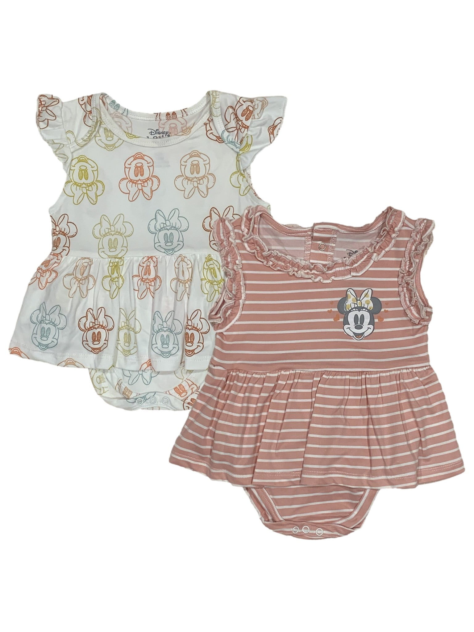 Disney Toddler Clothes: Minnie Mouse 2 Pack Romper Dresses for Baby ...