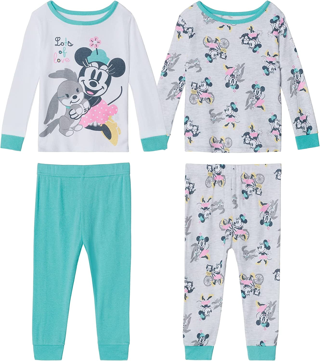 Disney Baby Girls' Minnie Mouse Snug Fit Cotton Pajamas - Walmart.com