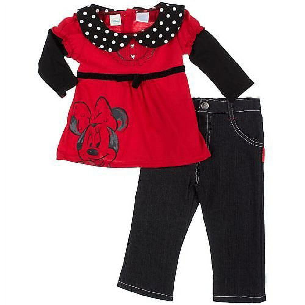 Disney Baby Girls' Red Minnie Pant Set, Chinese Red, 24 Months ...