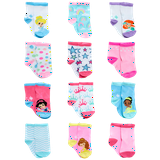 Disney Baby Girls' Socks - 12 Pack Minnie Mouse, Daisy, Princess Socks ...