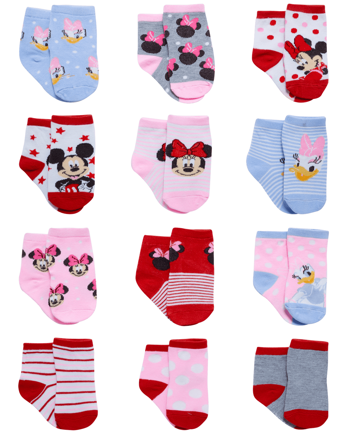 Disney Baby Girls' Socks - 12 Pack Minnie Mouse, Daisy, Princess Socks ...