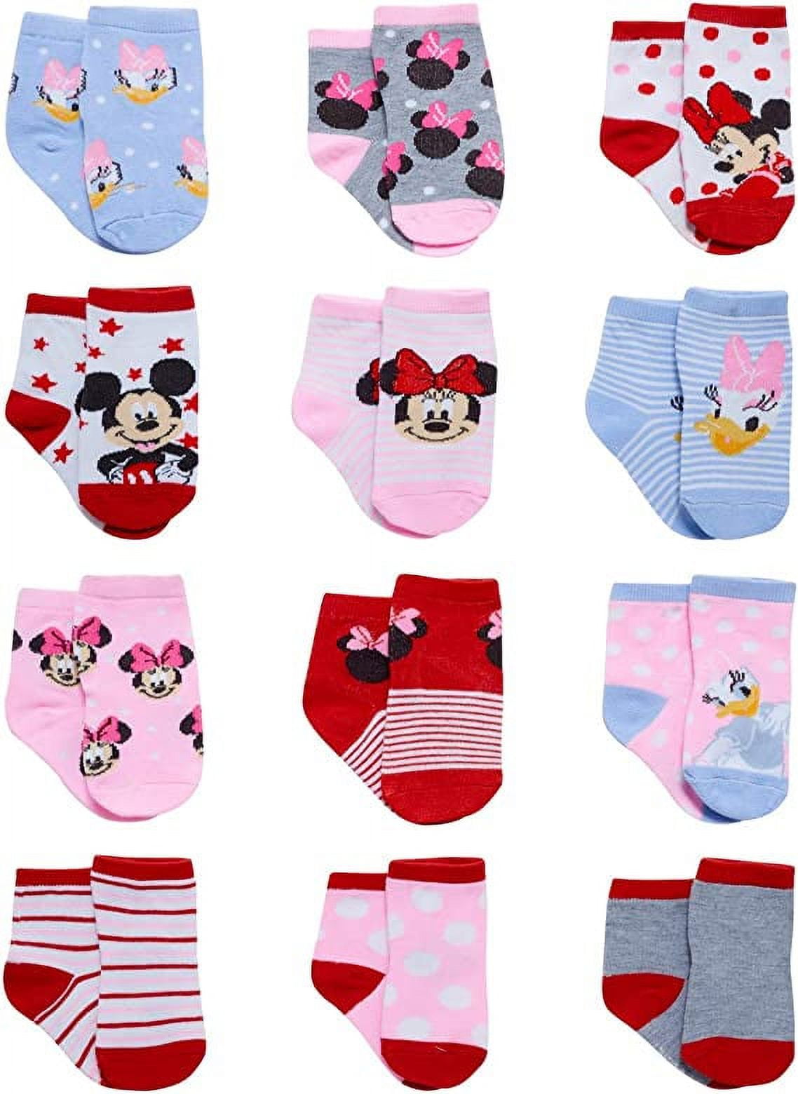 Disney Baby Girls' Socks - 12 Pack Minnie Mouse, Daisy, Princess Socks ...
